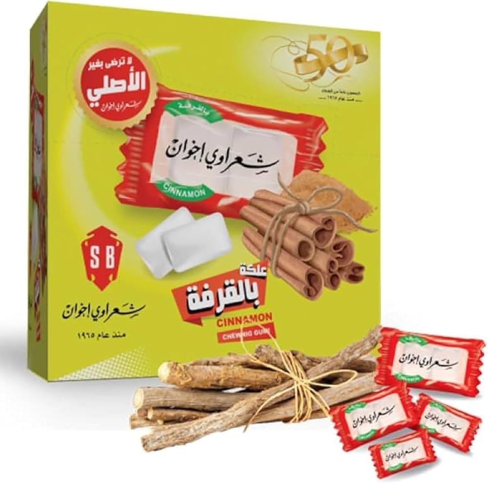Sharawi Chewing Gum Cinnamon 100 packets x 2 pieces – Palmyra Orders