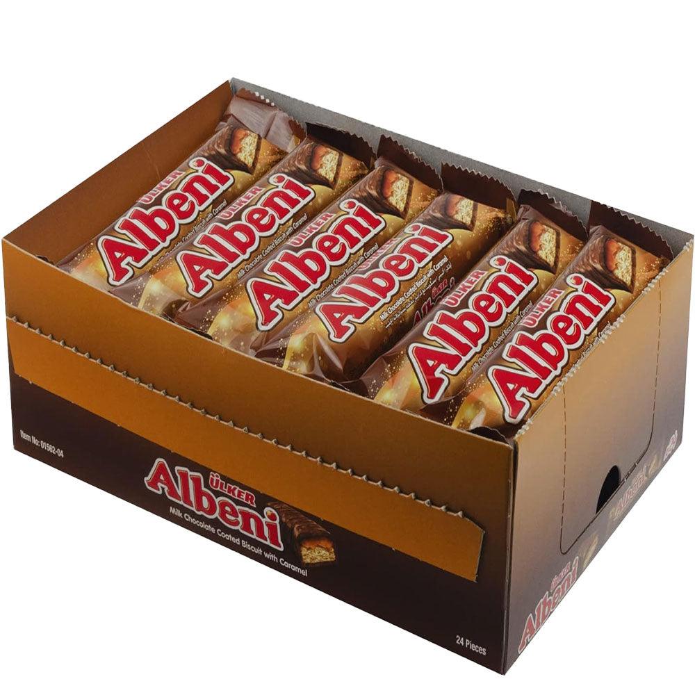 Ulker Albeni Milk Chocolate Coated Biscuit Bar with Caramel 24 Pieces ...
